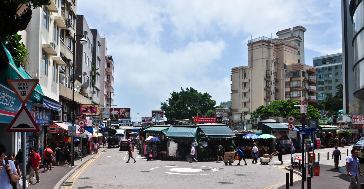 Mini-roundabout outside Stanley Market